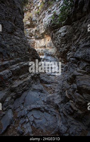 Hiking track in Imbros Gorge on Crete in Greece,Europe Stock Photo - Alamy