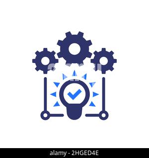 idea execution icon with gears, vector Stock Vector Image & Art - Alamy