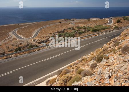 Winding road on Crete in Greece,Europe Stock Photo - Alamy