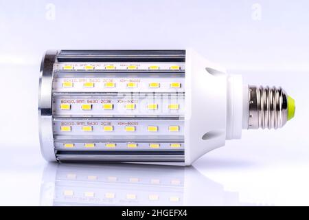A powerful 35W LED light bulb isolated on white Stock Photo - Alamy
