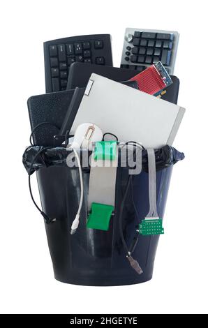 Pile of old, discarded laptops on shelf Stock Photo - Alamy