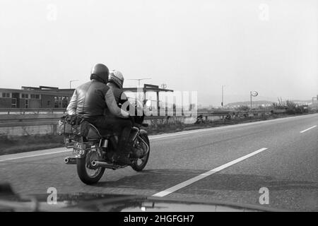 Motorcycle, Motorway, Germany, September 1976 Stock Photo - Alamy