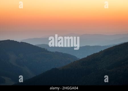 Mountain range. Jeseniky mountains in Czech Republic. Beautiful nature ...