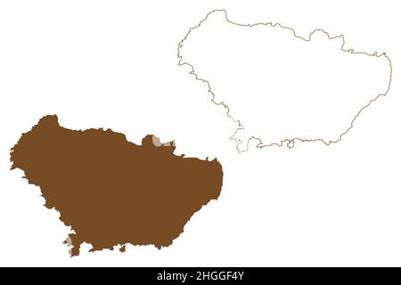Hadseloya island (Kingdom of Norway, Vesteralen Archipelago) map vector ...