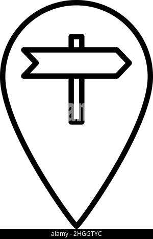 Arrow location icon outline vector. Gps map. Destination direction ...