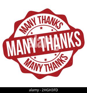 many thanks stamp. many thanks round isolated sign. many thanks label set Stock Vector Image ...