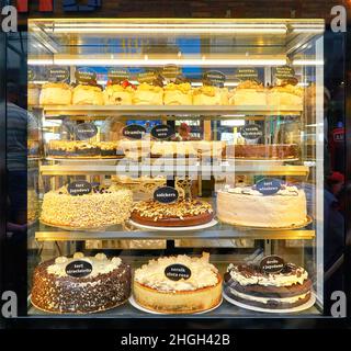 Assortment of confectionery, different types of cakes and desserts on ...