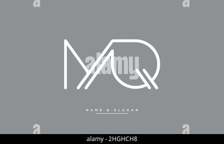 MQ M Q initial based modern minimal creative logo vector template image. Line art finger print ...