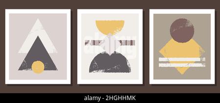 Trendy modern set of minimalistic geometric compositions.Design for ...