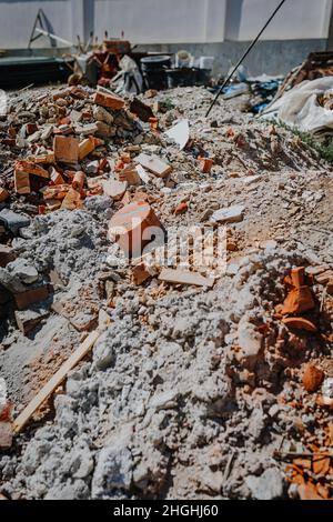 Garbage and Rubble on Construction Site Stock Photo - Alamy
