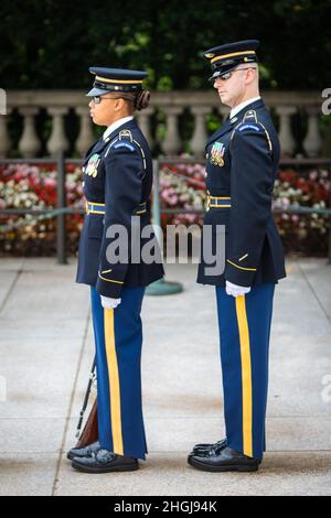Tomb Guard Sentinels during changing of the guard ceremony at the tomb ...