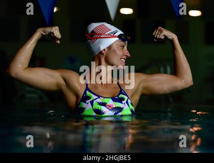 Para-swimmer Sgt. 1st Class Elizabeth Marks is competing in four events ...
