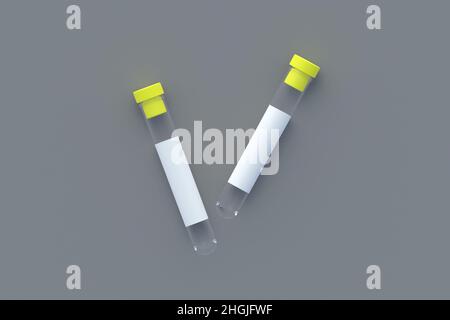 Empty test tubes with cap and label. Scientific experiments ...