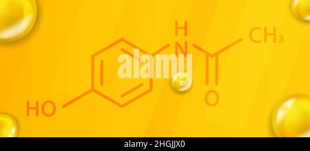 Paracetamol formula for medical design. Paracetamol chemical formula on ...