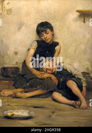 Orphans 1885 by Thomas Benjamin Kennington Stock Photo - Alamy