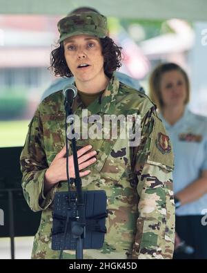 Col. Sirena Morris, 88th Mission Support Group commander, and Audric ...