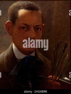 A painting by Arthur Timótheo da Costa titled 'A dama de branco' (The ...