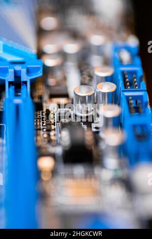 PC Motherboard with Chips, Transistors and Microprocessors Stock Photo ...