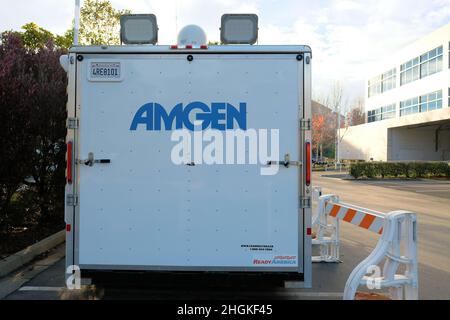 Amgen emergency response trailer by Ready America in the parking lot of ...