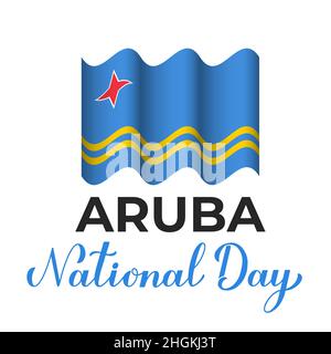 Aruba National Day typography poster. Holiday celebrated on March 18 ...