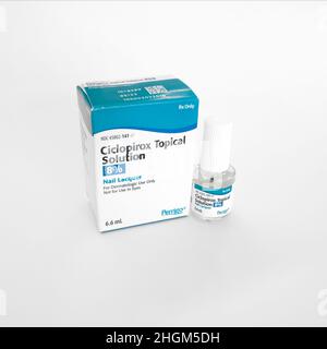 Ciclopirox topical solution nail lacquer, used to treat fungal ...