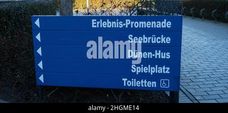 Direction signs at the Beach of St Peter Ording in North Frisia - NORTH ...