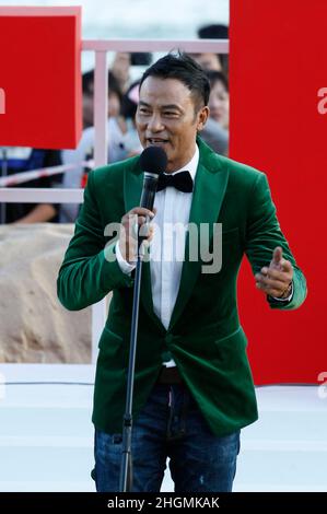 Seo Seung Jae of Korea in action during the mens doubles finals match ...