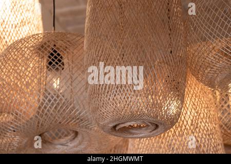 handmade straw lamps Stock Photo - Alamy