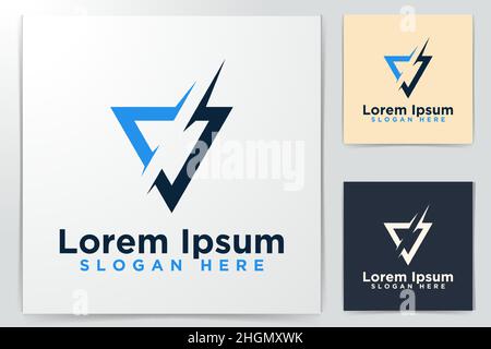 Blue Rectangle Logo Designs Vector Illustration Stock Vector Image ...