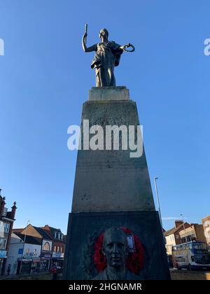 Northampton Abington Square Lt Colonel Edgar Mobbs statue Goddess of ...