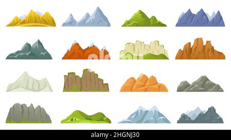 Panorama vector illustration of mountain ridges. Atmospheric ...