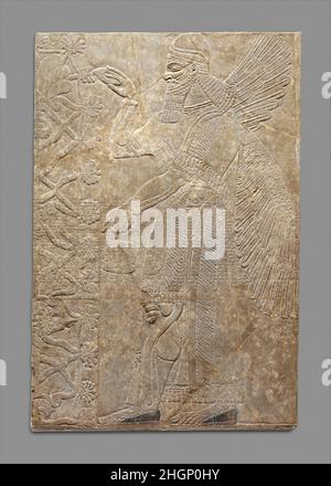 Relief panel ca. 883–859 B.C. Assyrian The beardless male figure ...