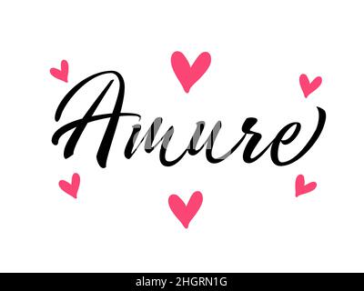 Love lettering, handwritten text inscription with arrow black vector ...