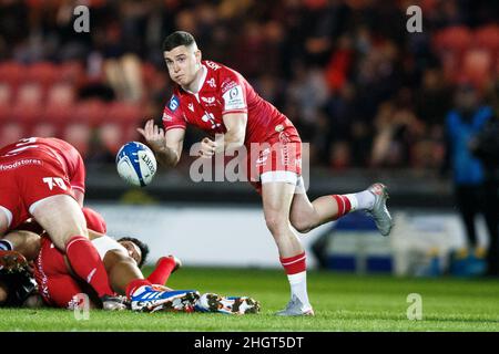 Dane Blacker of Scarlets during the EPCR Champions Cup match between ...