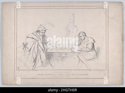 Satan Playing with Man for his Soul Stock Photo - Alamy