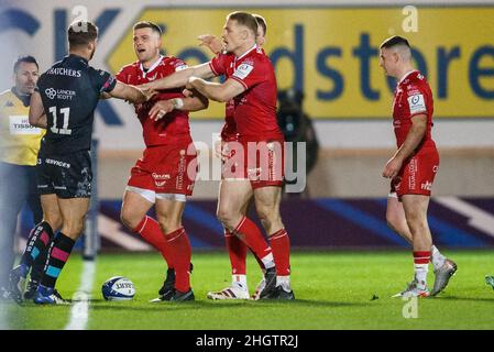Henry Thomas of Scarlets during the EPCR Champions Cup match between ...