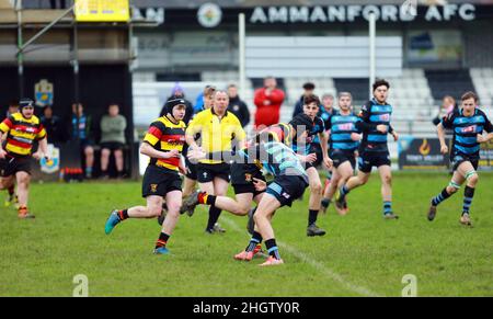 Ammanford RFC Youth v Carmarthen Quins RFC Youth Jan 2022 Stock Photo ...