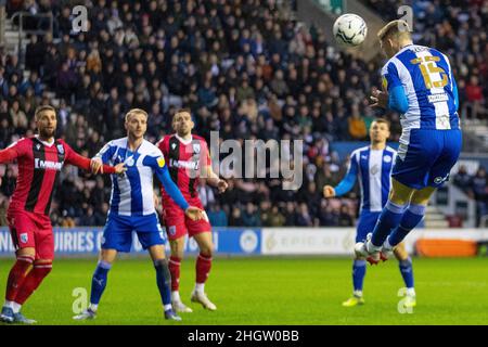 Jason Kerr #15 of Wigan Athletic with the ball Stock Photo - Alamy