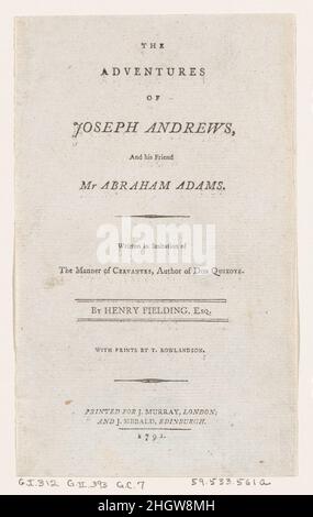 Title Page: "The Adventures of Joseph Andrews, and His Friend Mr ...