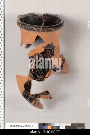 Terracotta fragments of an olpe (jug), Greek, Attic, Archaic, Date 520 ...