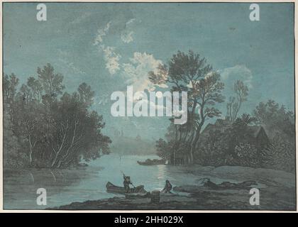 Fishermen by Moonlight, ca. 1750-1800 Stock Photo - Alamy