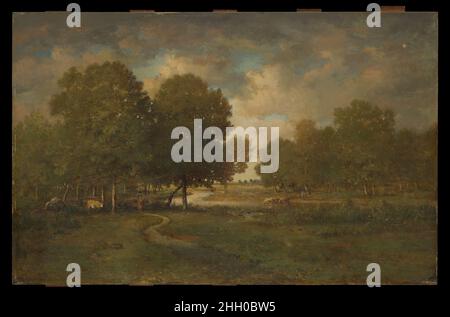 Figures in a landscape by Theodore Rousseau Stock Photo - Alamy