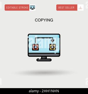 Copying machine icon. Black background with white. Vector illustration ...