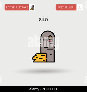 Grain storage silos building for wheat seeds in farm field storage ...