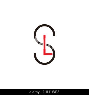 SL Monogram logo letter with triangle shield and circle shape style ...