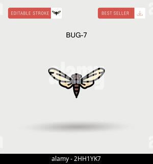 seven spot ladybird, color vector cartoon illustration of seven spotted ...