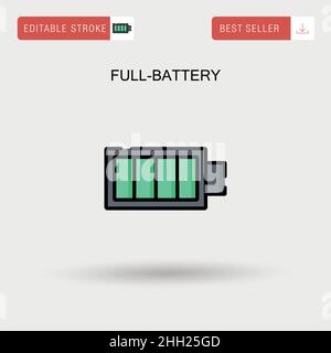 simple green battery icon full 5 bars vector isolated on white ...