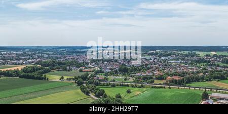 Region around Aichach from above Stock Photo - Alamy