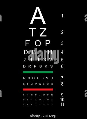 Test visual measure icon, optical chart letter symbol, optometrist ...
