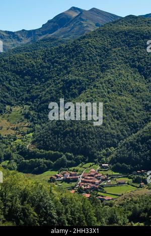 Village Pembes in Picos de Europa at the trail Puertos de Aliva in ...